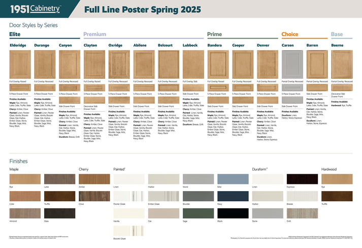 1951 Cabinetry Full Line Poster, March 2025 – 1951 Samples Order Form
